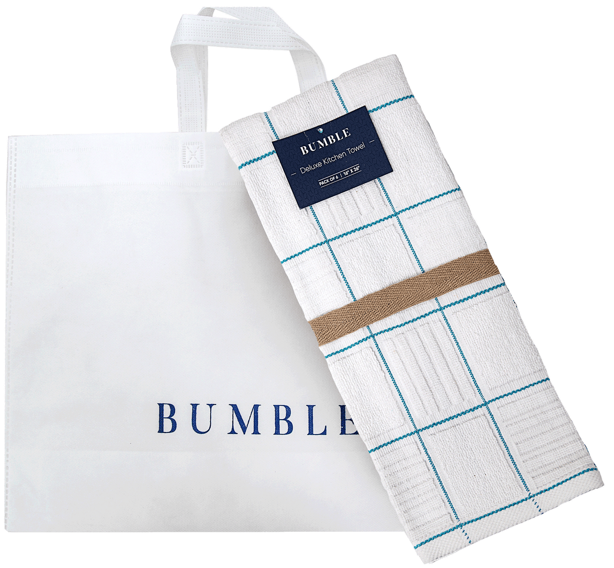 6 Pack Square Check Kitchen Towels - Buy Now! – Bumble Towels